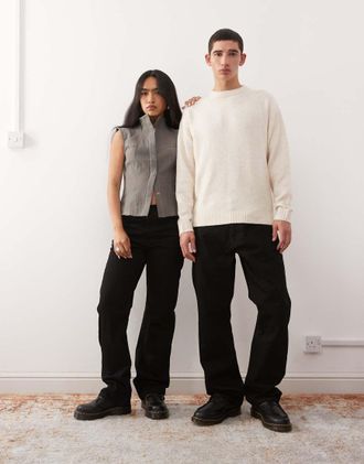 Weekday Orbit - Jean droit unisexe &agrave; taille mi-haute - Noir