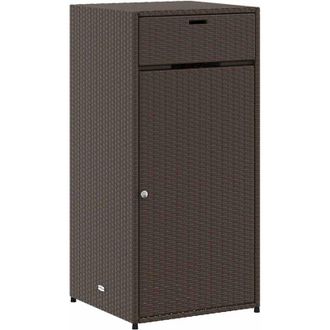 vidaXL Braune Gartenlagerungsschr&auml;nke 55x55x111 cm aus geflochtener Harz