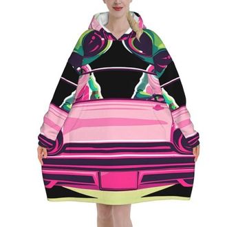 Generic Couverture &agrave; capuche Aliens In Car pour femmes et hommes adultes surdimensionn&eacute;s pour une couverture douce et chaude