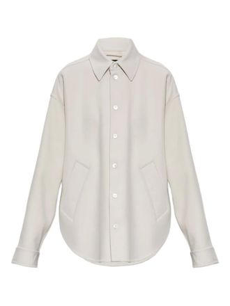 Balenciaga chemise &agrave; logo brod&eacute; - Tons neutres
