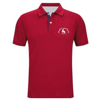 Generic Polo pour homme Chemises d&eacute;contract&eacute;es Slim Fit pour l&eacute;t&eacute; avec design imprim&eacute; pour un style quotidien, rouge, 3XL