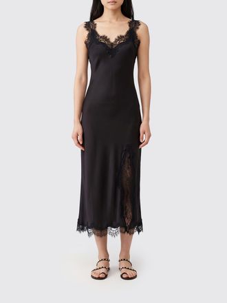 Gold Hawk Robe nuisette midi en satin avec empi&egrave;cements en dentelle et fente