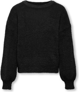 Only Girl Strickpullover Normal geschnitten Rundhals Lange B&uuml;ndchen Tief angesetzte Schulter Pullover