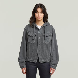 G-Star Verwaschene Hoodi-Joggingjacke - Grau - Damen