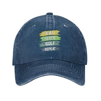 Generic Manger, Dormir, Jouer Au Golf, R&eacute;p&eacute;ter Unisexe Casquette De Baseball Athl&eacute;tique Chapeau De Cowboy R&eacute;tro Ancien Trucker Caps pour Cyclisme Running Tenn