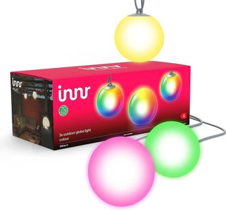 Innr Smart Kugellampe, Zigbee, Funktioniert mit Hue* und Alexa (Bridge erforderlich), White & Color, Wegeleuchten außen, IP65 wasserdicht, LED Sockelleucht