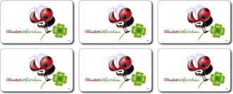 KESPER 323-01 Dekor Frühstücksbrettchen Glückskäfer, 23,5 x 14 cm, Melamin, weiß (6 Stück)