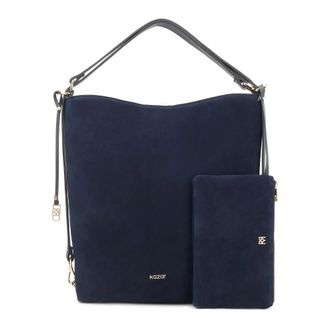 Kazar Femme, Sacs, Bleu, Taille: ONE Size Shopper en Daim avec Pochette Amovible