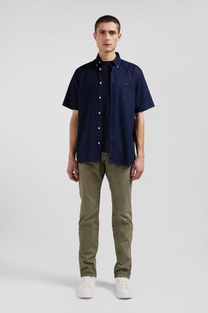 Eden Park Chemisette En Coton Bleu Marine Coupe Regular Broderie Dos