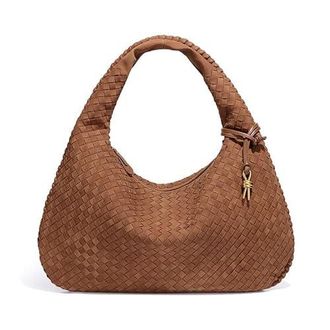 Generic Sac fourre-tout tiss&eacute; pour femme, sac &agrave; main Hobo en cuir v&eacute;g&eacute;talien, grand sac &agrave; bandouli&egrave;re sous les bras, sac &agrave; main triangulaire tress&eacute; pour lhive