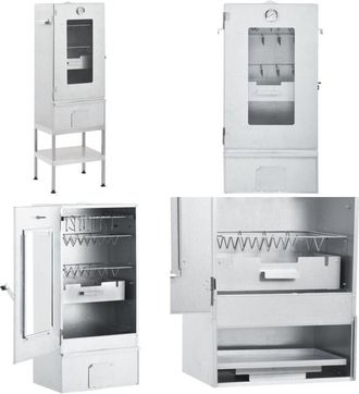 vidaXL Vidaxl - R&auml;ucherofen mit Tisch Verzinkter Stahl - R&auml;ucherofen mit Tisch - R&auml;ucherofen mit Tischen - Home & Living - Silber