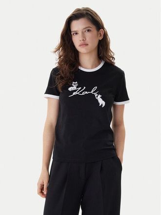 Karl Lagerfeld T-Shirt B1W17040 Schwarz Slim Fit