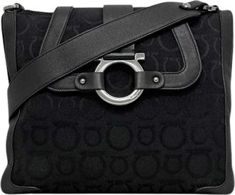 Ferragamo Pre-owned Sac bandouli&egrave;re Gancini - Femme - Pre-owned - Noir - Taille: ONE Size