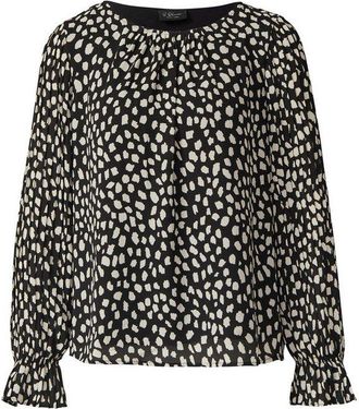 s.Oliver Langarmbluse Bluse Festliche Bluse mit Plissee-&Auml;rmeln