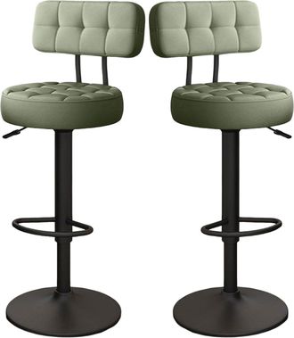 Generic Drehbare, H&ouml;henverstellbare Barhocker, 2Er-Set, Dick Gepolsterte R&uuml;ckenlehne mit Fu&szlig;st&uuml;tze, Barhocker Aus Pu-Leder f&uuml;r K&uuml;che, Esszimmer, Wohnzimmer