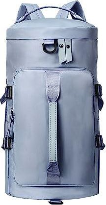 Generic Sac de sport léger pour homme et femme avec compartiment à chaussures et poches pour yoga, voyage, natation, camping, bleu, Taille unique