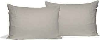 Italian Bed Linen Elegant Kissenbezugspaar, Mikrofaser, Hellgrau, 52 x 82 cm, 2