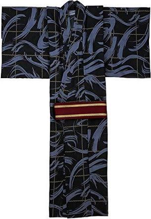 Generic Robe kimono japonaise longue ample avec ceinture de pyjama Yukata Hadajuban Yukata Costume adulte Sous-v&ecirc;tements Peignoir de nuit, 14 Noir, L