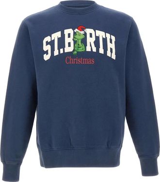MC2 Saint Barth Sweatshirt mit Logo-Print - Blau