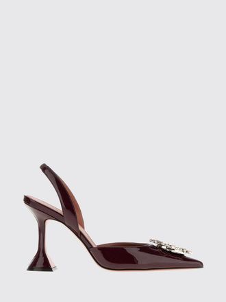 Amina Muaddi Begum Slingback-Pumps aus Satin mit Schmuckschnalle und ausgestelltem Absatz