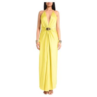 Simona Corsellini Femme, Robes, Vert, Taille: 44 FR Long Satin Gown