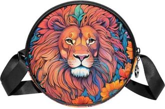 Generic Sac &agrave; bandouli&egrave;re rond pour femme, petit sac &agrave; bandouli&egrave;re avec fermeture &eacute;clair, bretelles r&eacute;glables, sac &agrave; main rond d&eacute;contract&eacute; pour femmes et fill