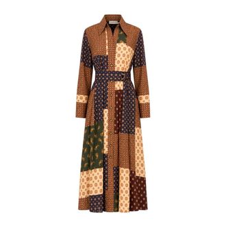 Zimmermann Robe mi-longue &agrave; plis - Femme - Robes - Brun - Taille: 36 FR