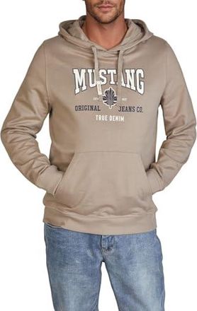 Mustang Jeans Sweat à capuche Bennet pour homme - Coupe droite - Imprimé - 100 % coton - Noir, vert, bleu, beige - Tailles S, M, L, XL, XXL, 3XL, Moon Rock (1016077