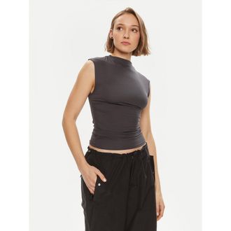 Gina Tricot Top 20883 Grau Slim Fit