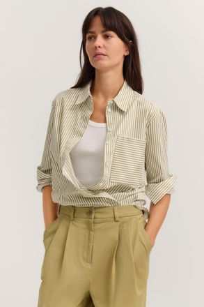Bugatti Damen Hemdbluse aus einer Baumwollmischung
