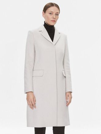 Calvin Klein Wollmantel Essential K20K206877 &Eacute;cru Regular Fit
