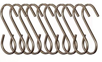 Premier Housewares Sorello-Haken zum Aufhängen, 10 Stück, Eisen, gebürsteter Stahl, 1 x 5 x 8 cm