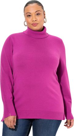 Ulla Popken Damen Rollkragenpullover, Breite Rippbündchen, Langarm Pullover, Beere, 42-44 EU