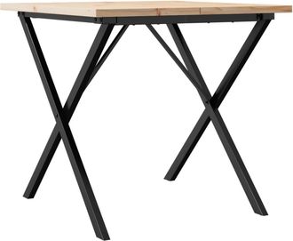 Generic Esstisch mit Naturholzplatte und Schwarzem Metallrahmen, Quadratischer K&uuml;chentisch Im Industriestil, Anwendbar f&uuml;r Kleine R&auml;ume, Fr&uuml;hst&uuml;cksecken und E