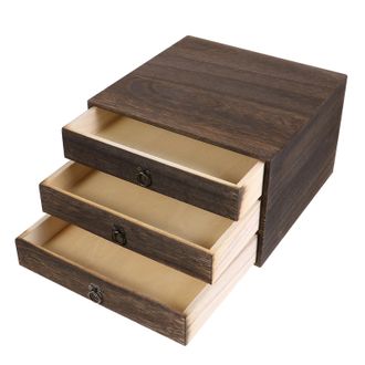 OSALADI Schreibtisch Organizer Holz mit Schublade Aufbewahrungsbox aus Eichenoptik f&uuml;r B&uuml;ro und Home Office