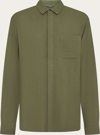 Knowledge Cotton Apparel Herren vegan Hemd Leinen Mix Gebrannte Olive