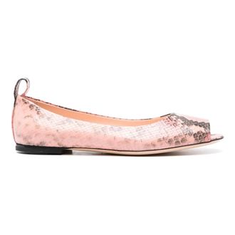 AGL Schlangeneffekt Ballerina Schuhe - - Shoes - Damen - Rosa - 37 1/2 EU