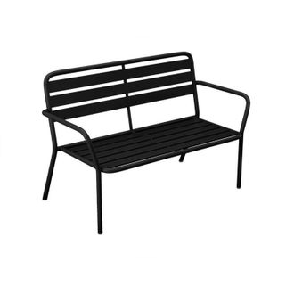 Vente-Unique Banc de jardin en m&eacute;tal - Noir - MIRMANDE de MYLIA