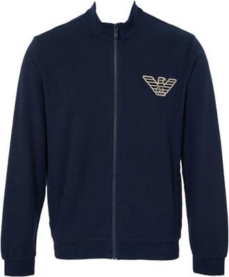 Emporio Armani Sweat zippé en Polaire Corduroy pour Homme Maillot de survêtement, Marine, XL