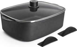 Woll Diamond Logic XR Br&auml;ter 31 x 26 cm mit 2 Griffen & abnehmbarem Stiel - Induktion Aluguss-Br&auml;ter mit Antihaft-Beschichtung - backofenfest bis 300 &deg;C