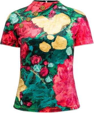 Balmain Femme, Blouses et Chemises, Multicolore, Taille: 40 FR Haut en velours avec motif floral