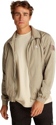 Calvin Klein Herren Windbreaker Jacke Unpadded Harrington mit Stehkragen, Beige (Stone Gray), L