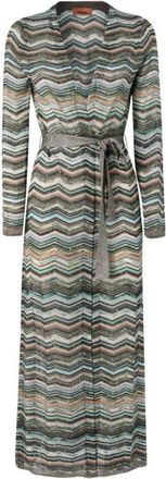 Missoni Femme, Pulls, Multicolore, Taille: 36 FR Cardigan Long Tricot Zigzag Orn&eacute; de Sequins