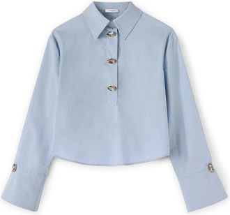 Motivi Femme, Blouses et Chemises, Bleu, Taille: 38 FR Chemise oversize avec pierres