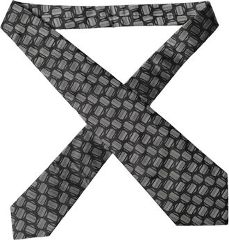 Dolce & Gabbana Femme, Accessoires, Noir, Taille: ONE Size Geometric Silk Adjustable Necktie