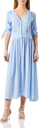 LTB Jeans Damen Lomoxi Lässiges Kleid, Vista Blue White Flowers 12856, M