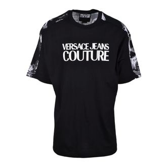 Versace Jeans Couture Homme, Tops, Noir, Taille: L T-shirt en coton avec un design unique