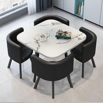 Generic Essgruppe in Tresenh&ouml;he, K&uuml;chen-Esstisch- und Stuhlset, 5-teilige Fr&uuml;hst&uuml;cksbar-M&ouml;bel mit 1 Tisch und 4 St&uuml;hlen