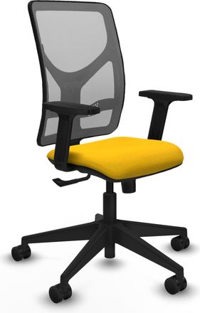 Piqueras y Crespo B&uuml;rostuhl mit 2D-Armlehnen, ausgestattet mit 3 Positionen und Schneideschaum, mit Rollen von 65 mm, Nylon, Grau/Gelb