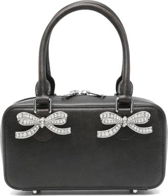 Self Portrait Mini sac cabas en cuir noir vieilli Rs25301b